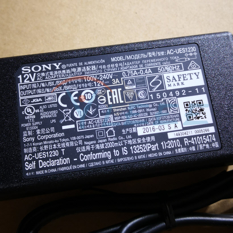 SONY AC-UES123 12V3A | 一乐电子