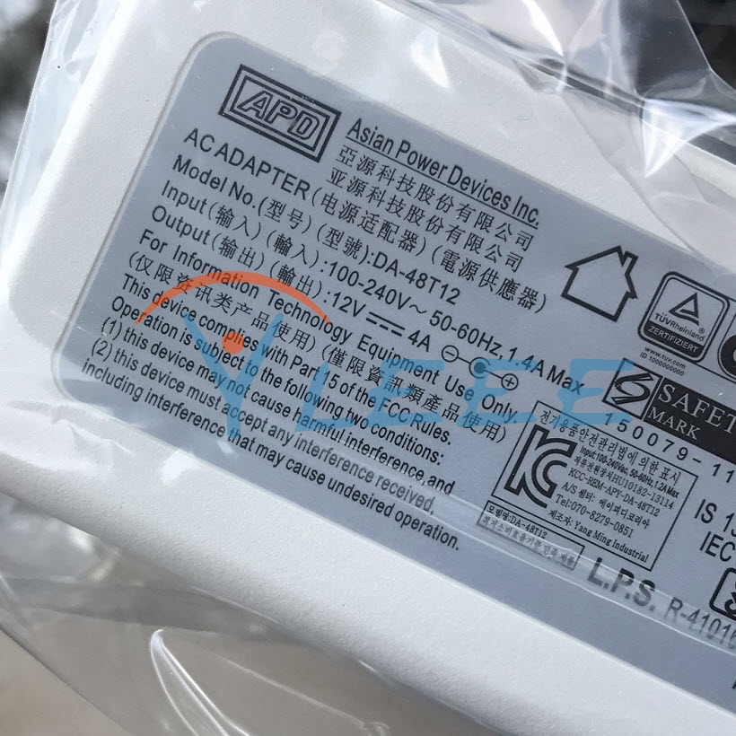 原装AC 电源适配器APD 型号：DA-48T12 输出：12V4A 插头3.5mm | 一乐电子