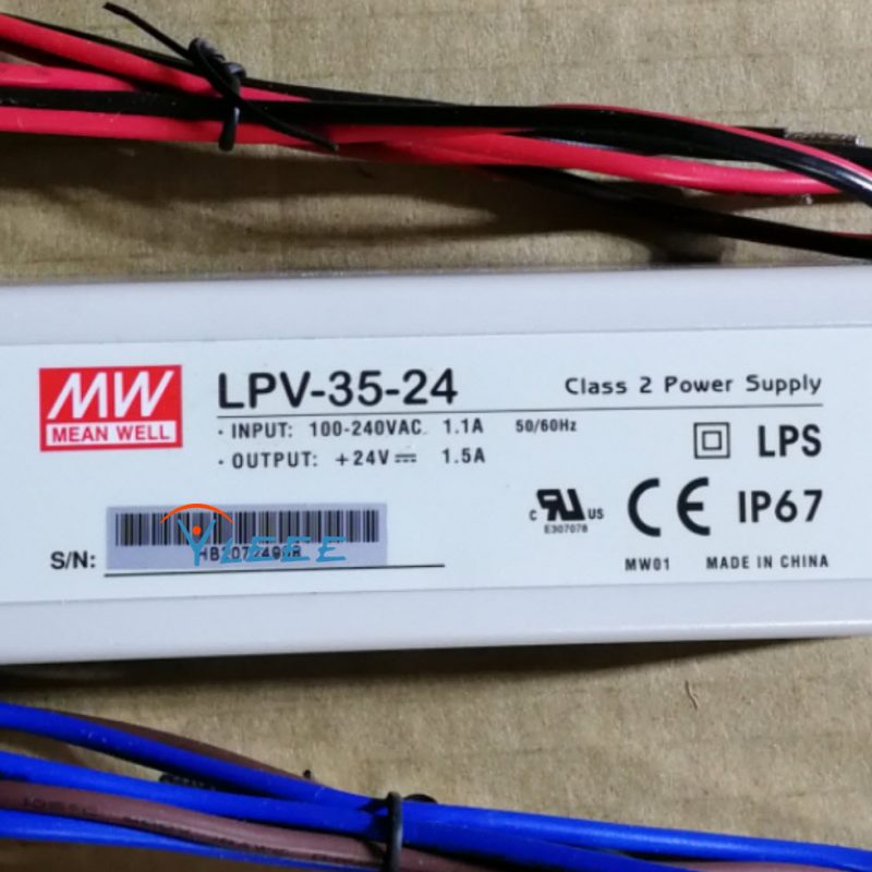 台湾明纬防水开关电源 LPV-35-24[24V/1.5A] 恒压电源 | 一乐电子
